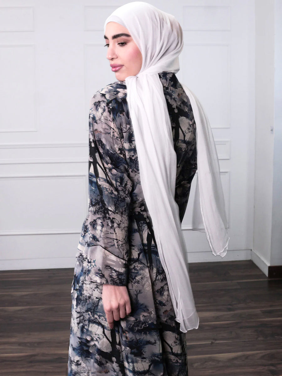 Midnight Blossom Chiffon Jacket With Persia Embellished Motive ...