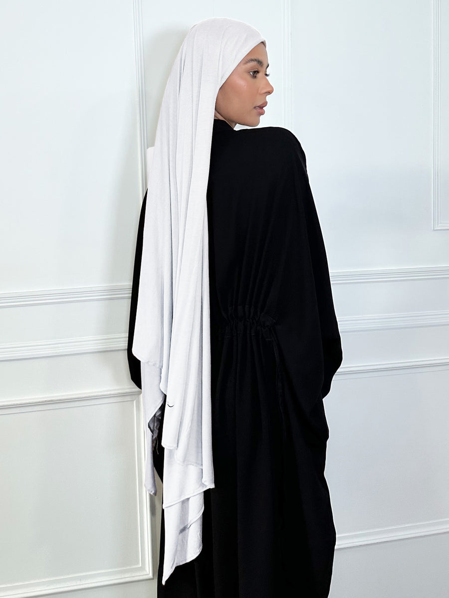 White Maxi Tie Back Cap Jersey Hijab – Arabian Nites online